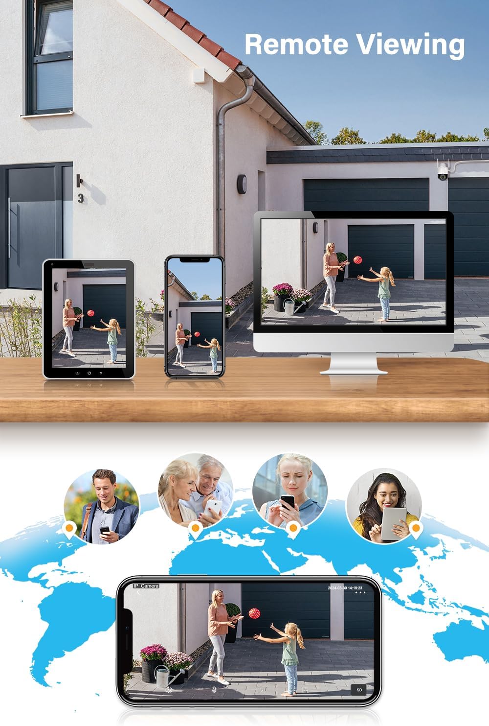 P31 5MP Outdoor WiFi Surveillance Camera, 2-Way Audio, Color Night – Jennov