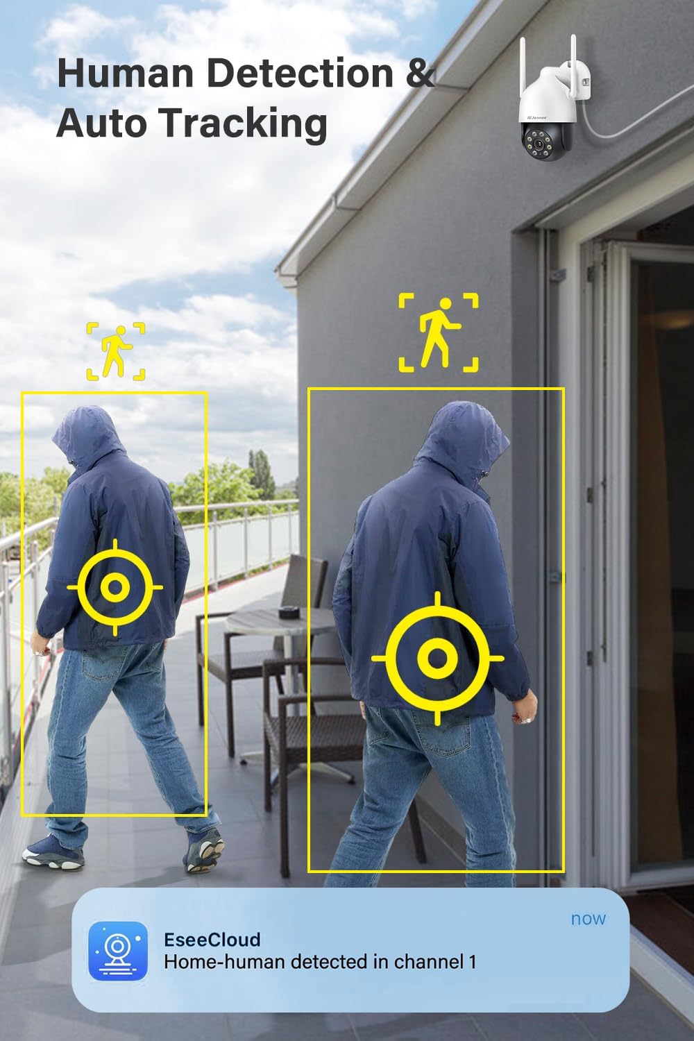 P31 5MP Outdoor WiFi Surveillance Camera, 2-Way Audio, Color Night – Jennov