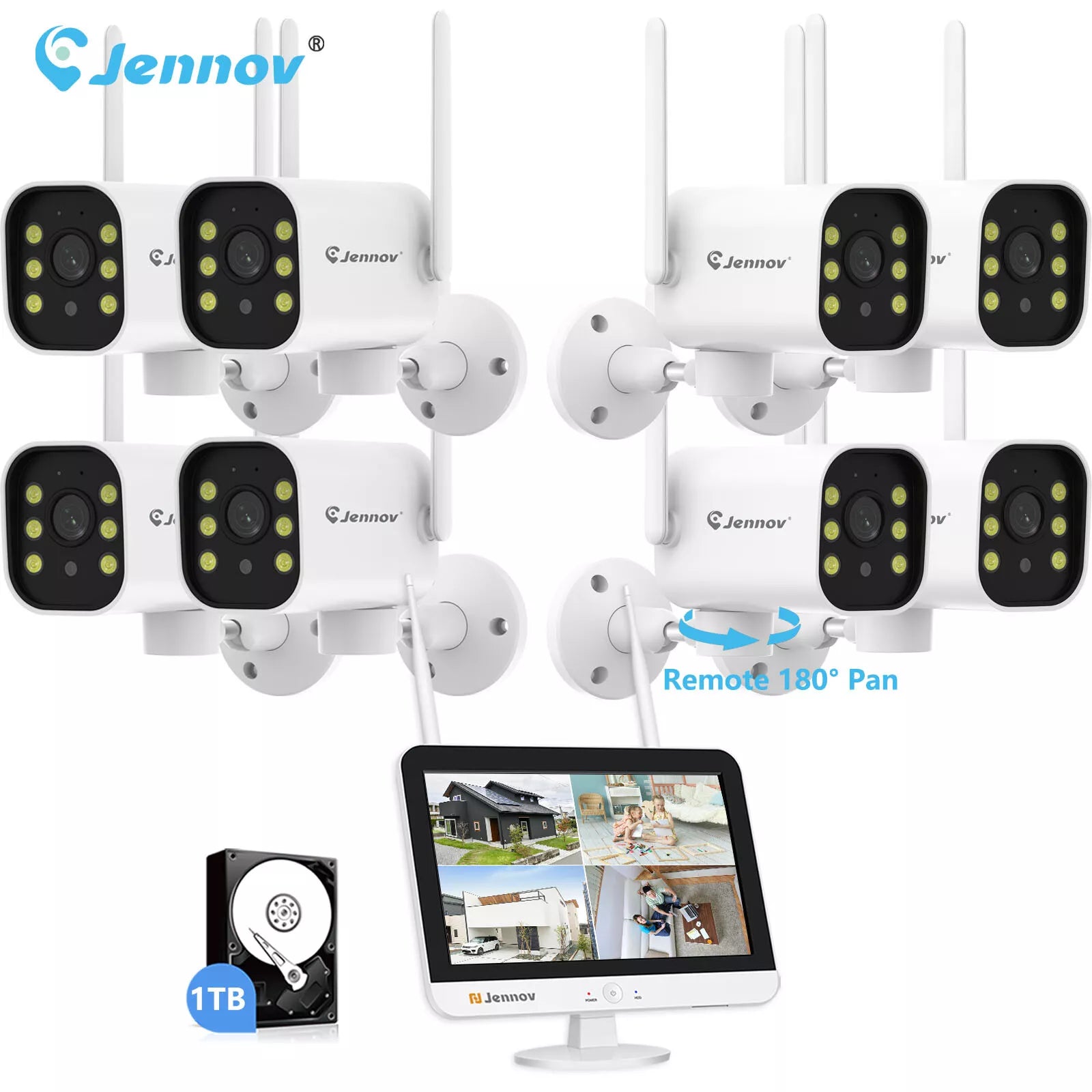 Wireless Outdoor Security Camera System 5MP Cameras 10CH NVR | Jennov ...